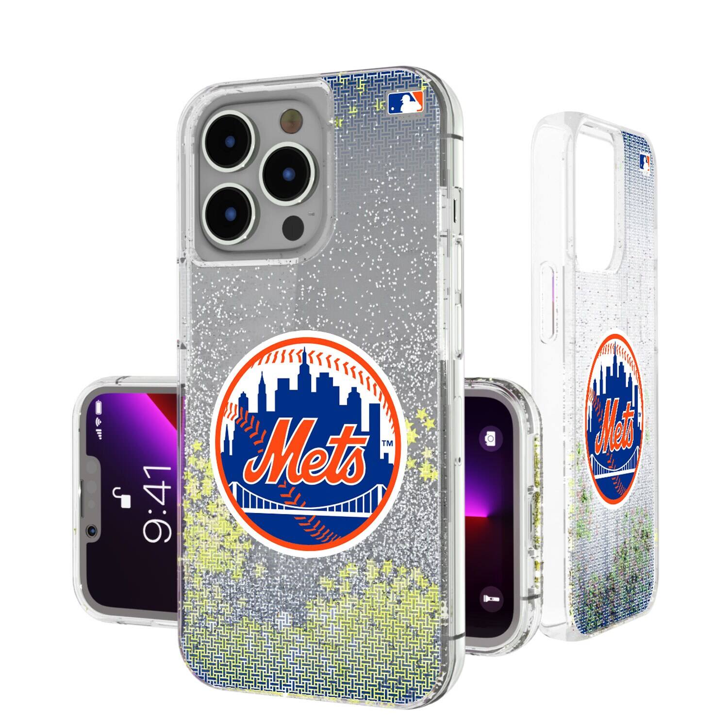 Keyscaper MLB New York Mets Linen Logo iPhone Glitter Case 16 Pro Max ...