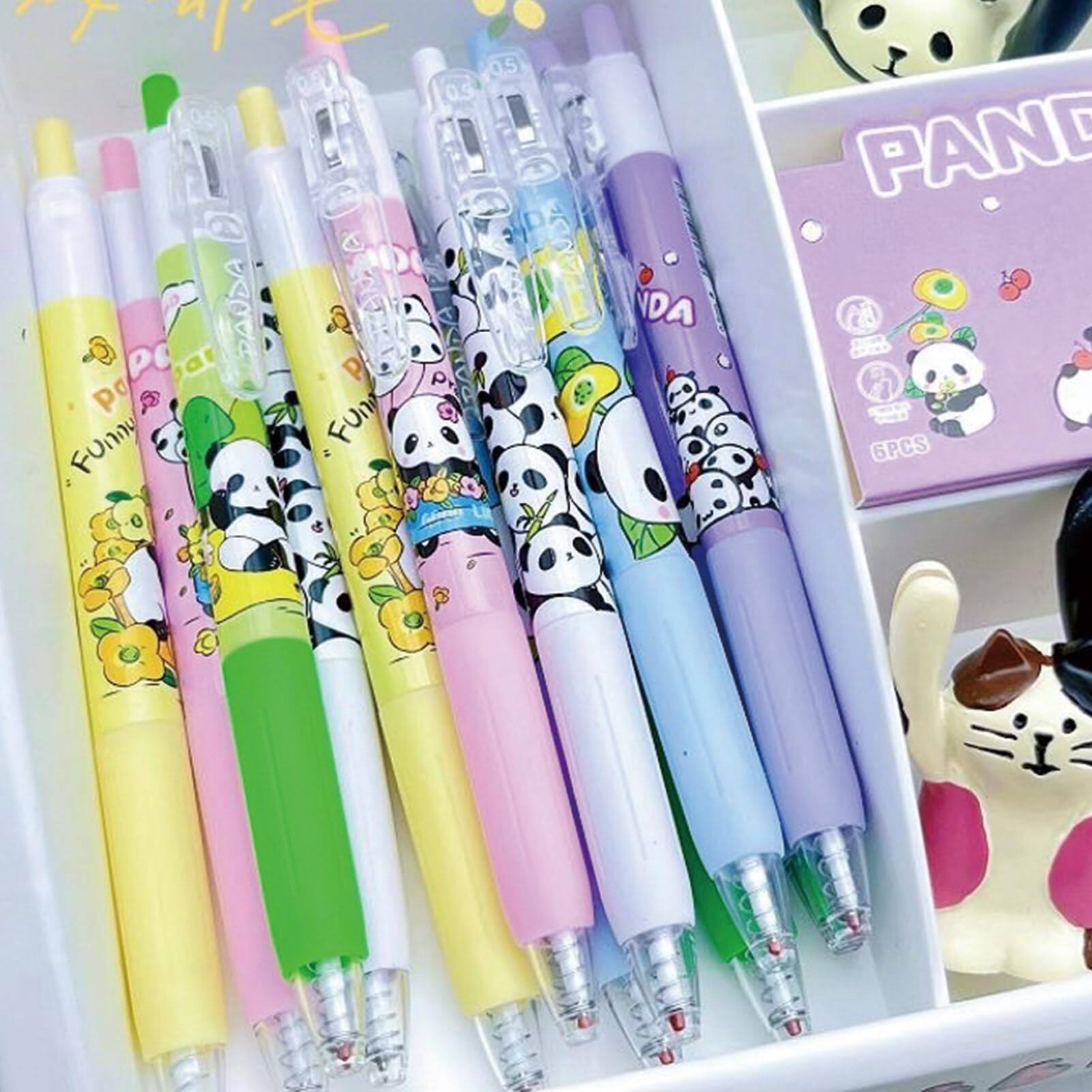 Paradigms Interiors 6 Gel Ink Pens Cute Bear Retractable Office School ...