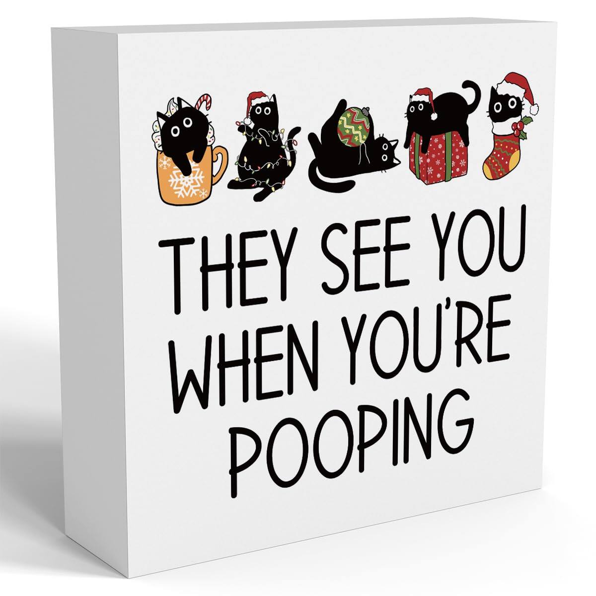 Paradigms Interiors Christmas Bathroom Decor Funny Cat Decorations ...