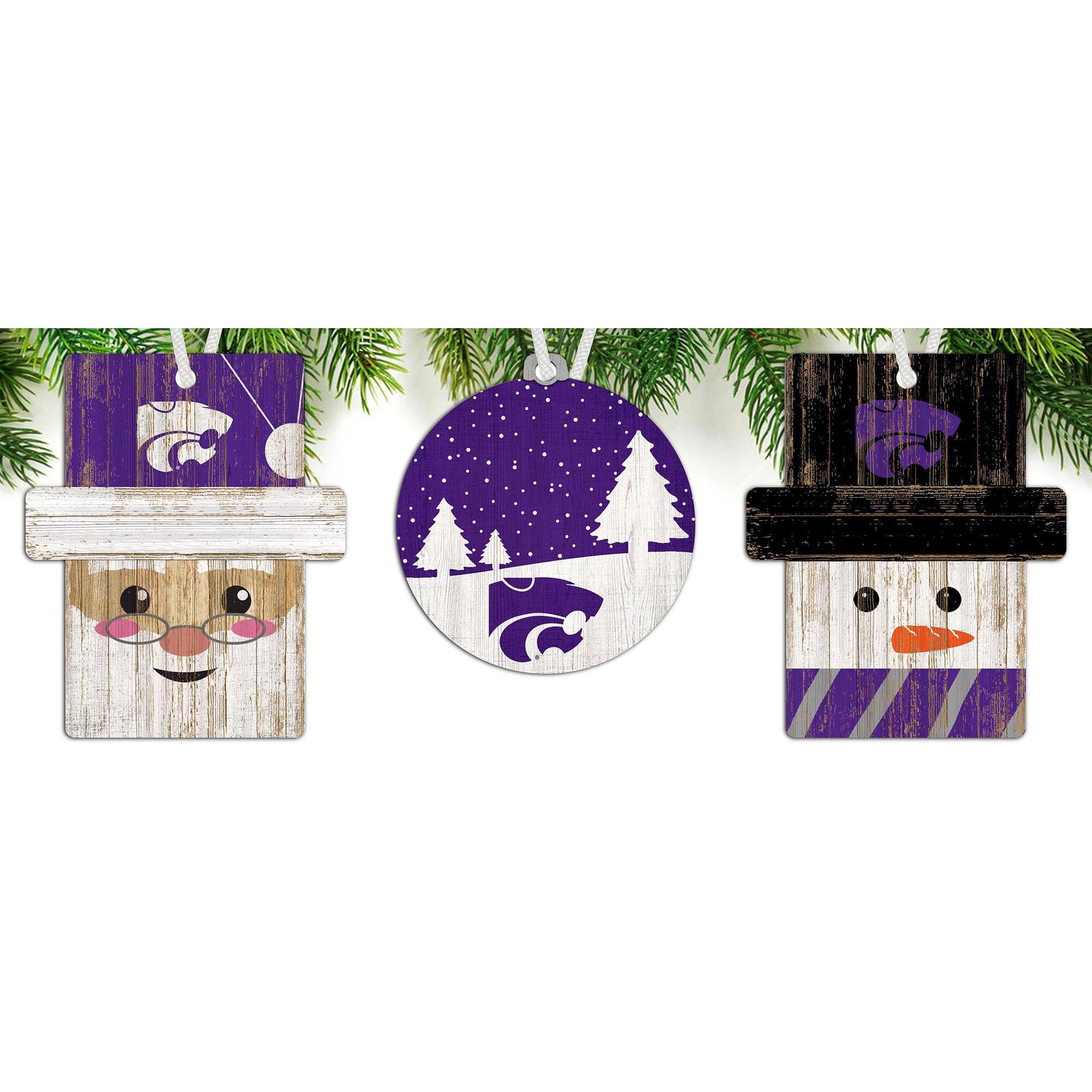 Fan Creations Kansas State Wildcats 3 Pack Ornament Set Multicolor ...