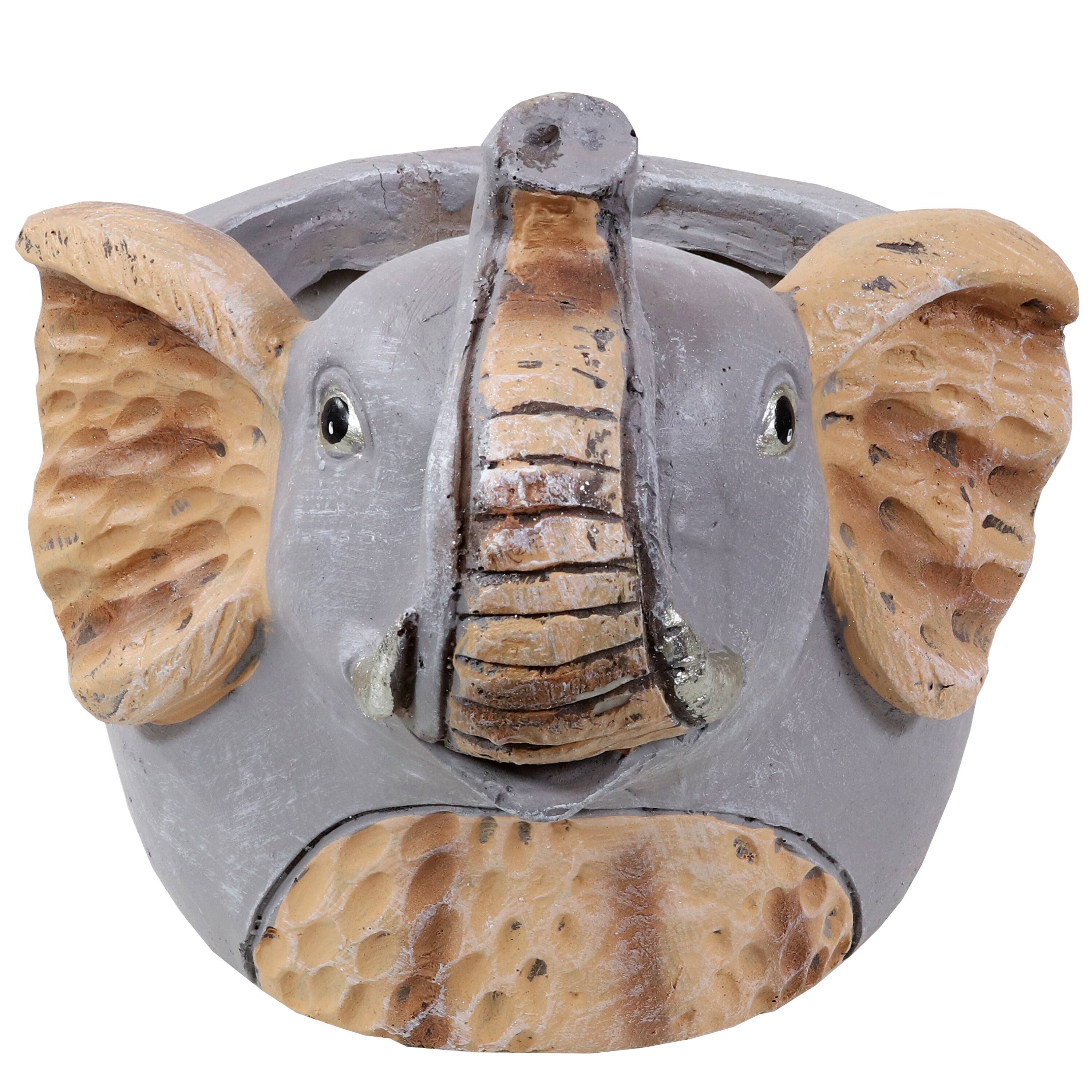 Sunnydaze Magnesium Oxide Elsie the Elephant Indoor Plater Statue 8.5 ...