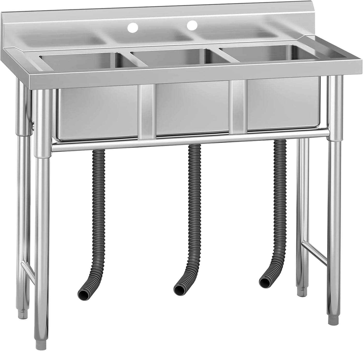 GARVEE Stainless Steel Utility Sink Workstation, Commercial Prep Triple ...