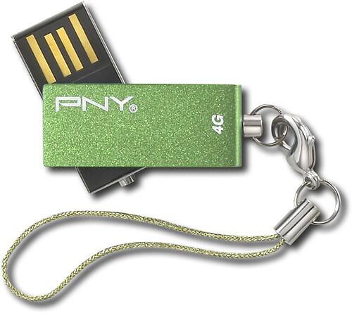 Best Buy: PNY Swivel 4GB USB Flash Drive Green P-FDU4GBSV-EF/GRN