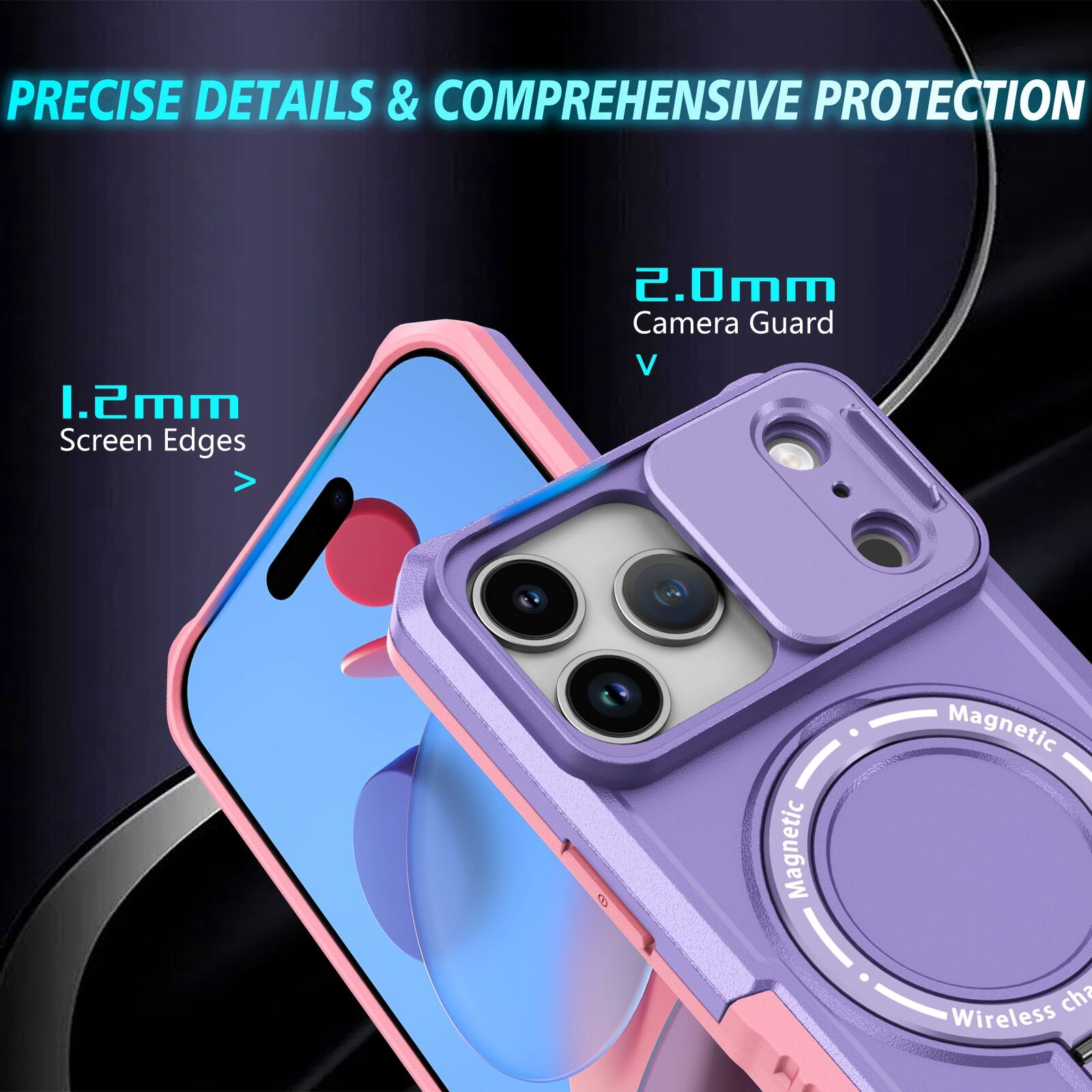 Dteck Rugged Case for Apple iPhone 17 Pro Max with Slide Lens Cover ...