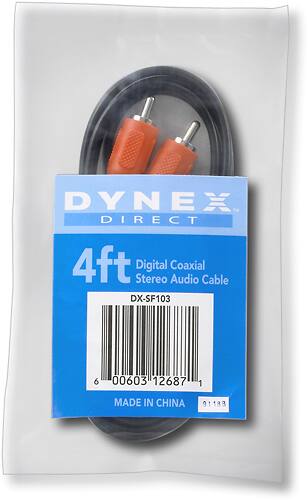 Best Buy: Dynex™ 4' Digital Coaxial Audio Cable Multi DX-SF103