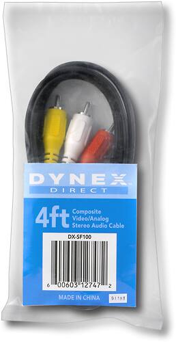 Best Buy: Dynex™ 4' Composite Video/Analog Stereo Audio Cable Multi DX ...