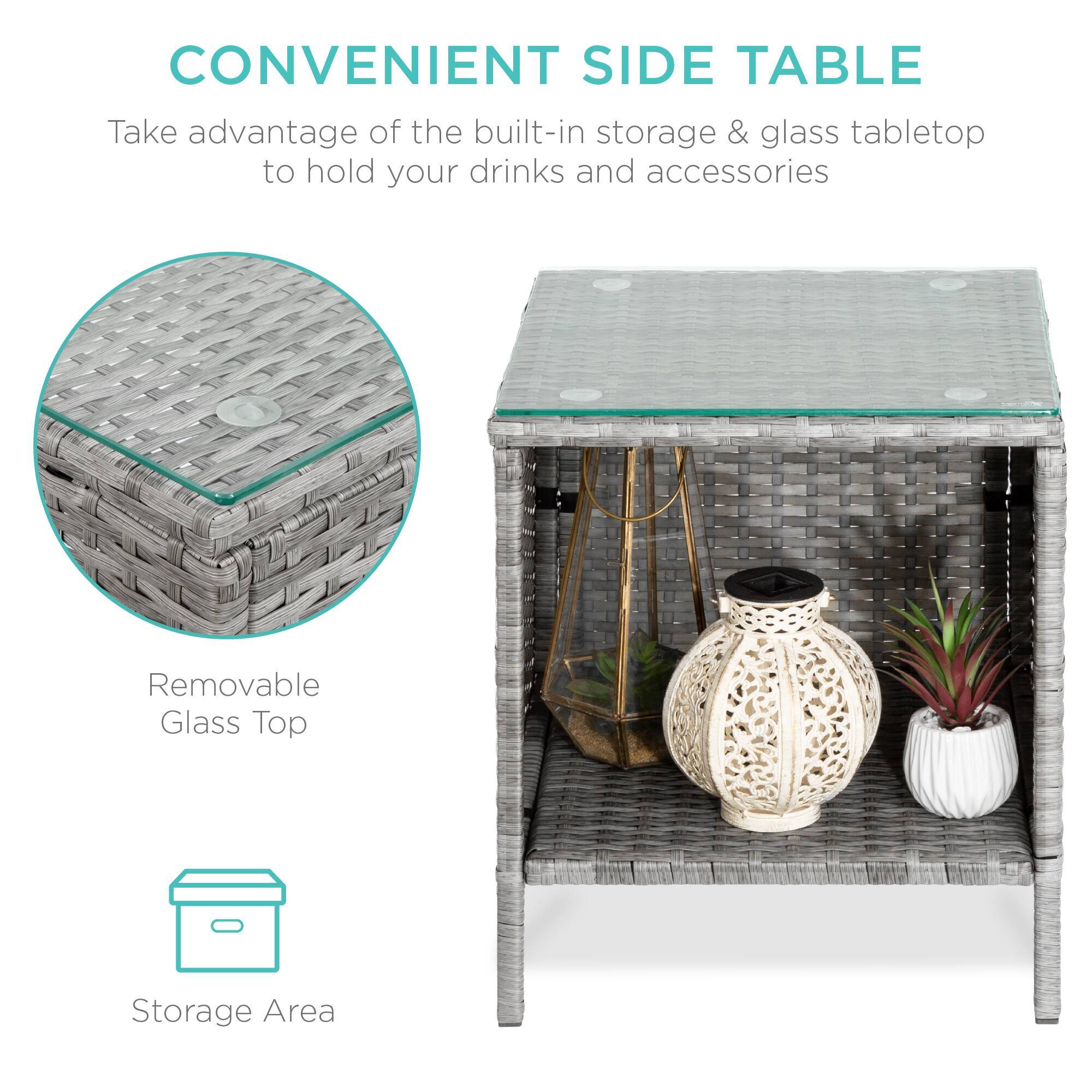 Best Choice Products 3 Piece Outdoor Wicker Conversation Patio Bistro ...