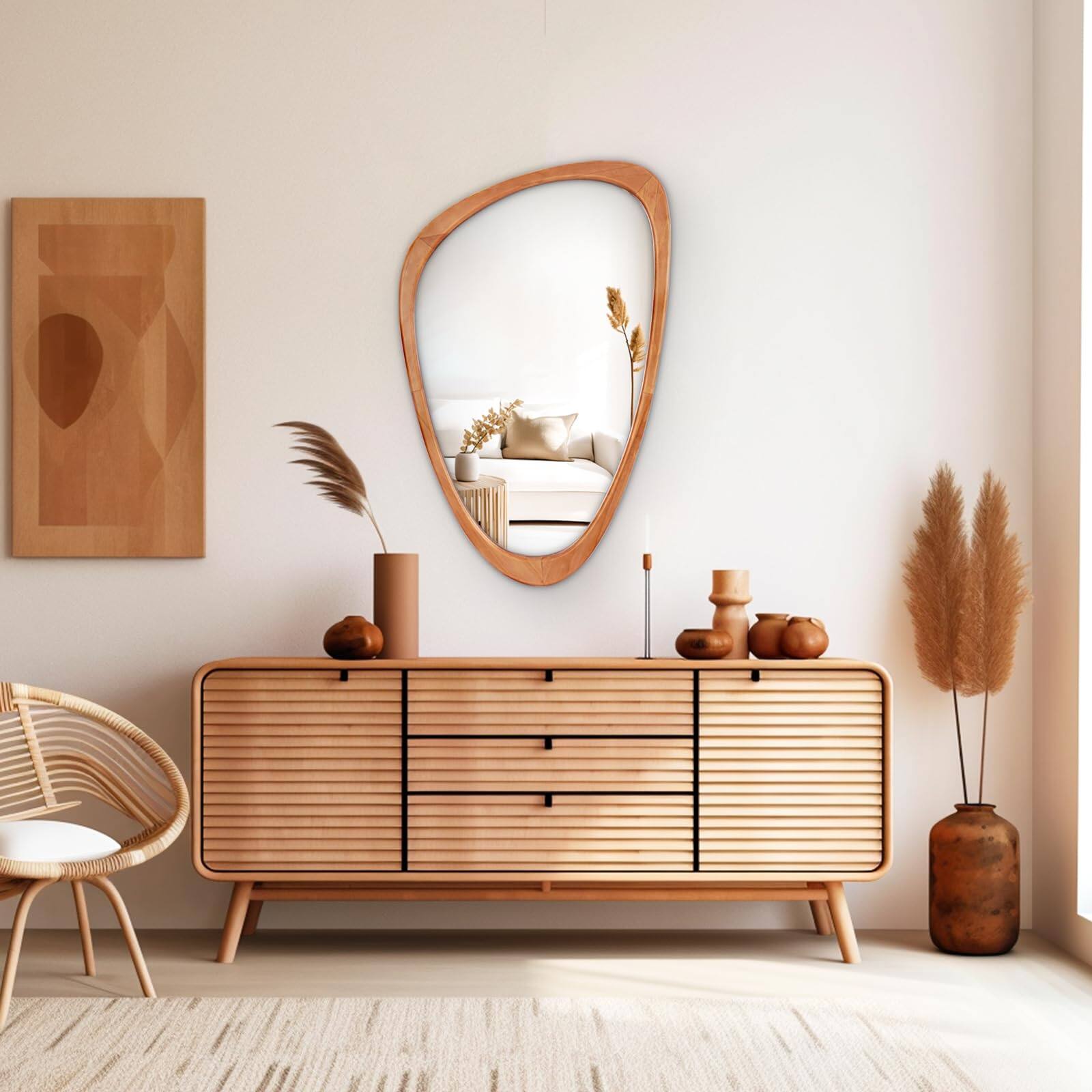 Cedar Assembly Asymmetrical Mirror Irregular Wall Mirrors Decorative ...