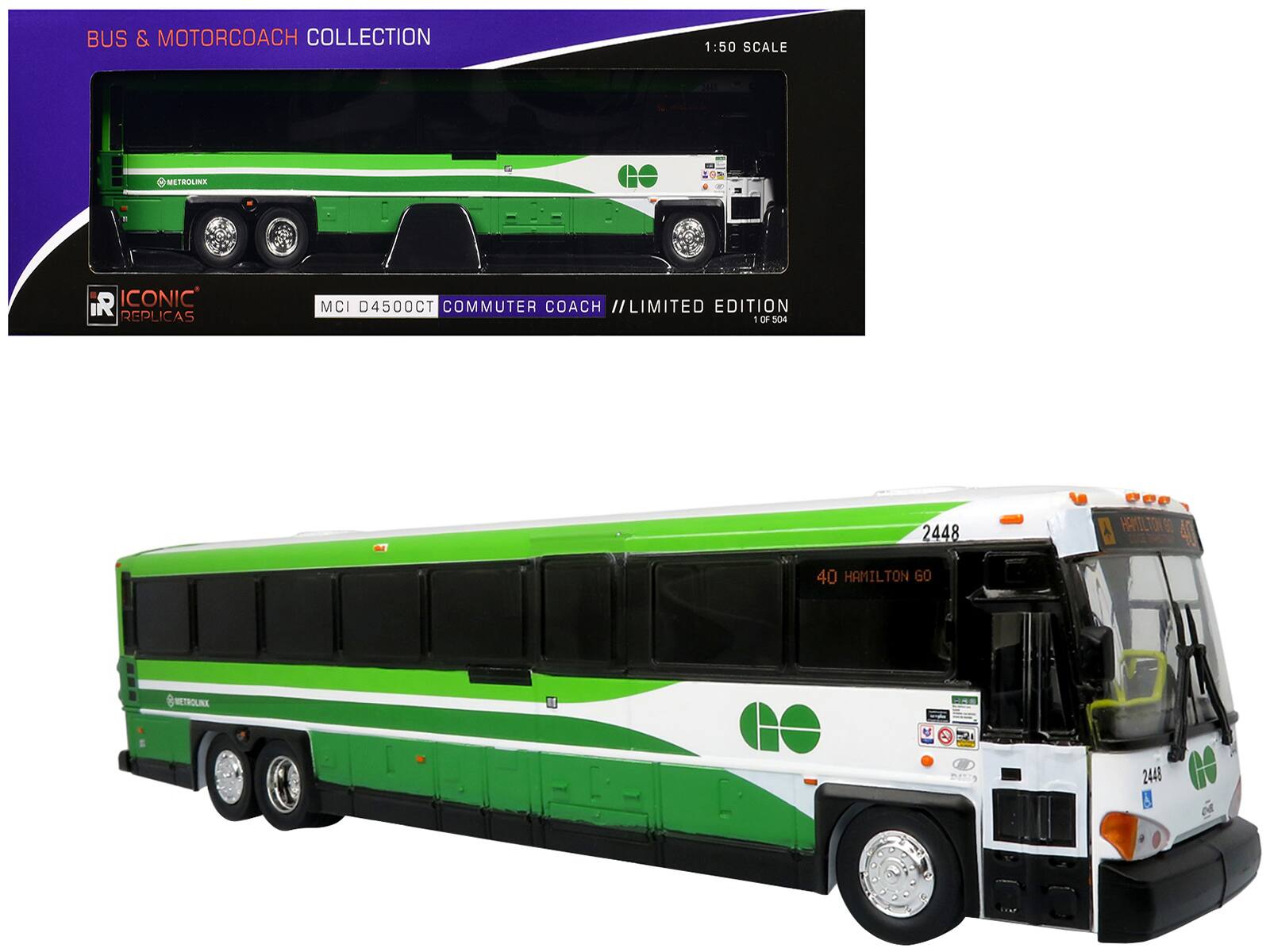 Iconic Replicas MCI D4500CT Commuter Coach Bus Metrolinx GO Transit ...