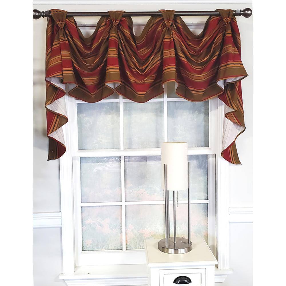 RLF Home Luxurious Modern Design Nigel Stripe Victory Swag 3 Scoop ...