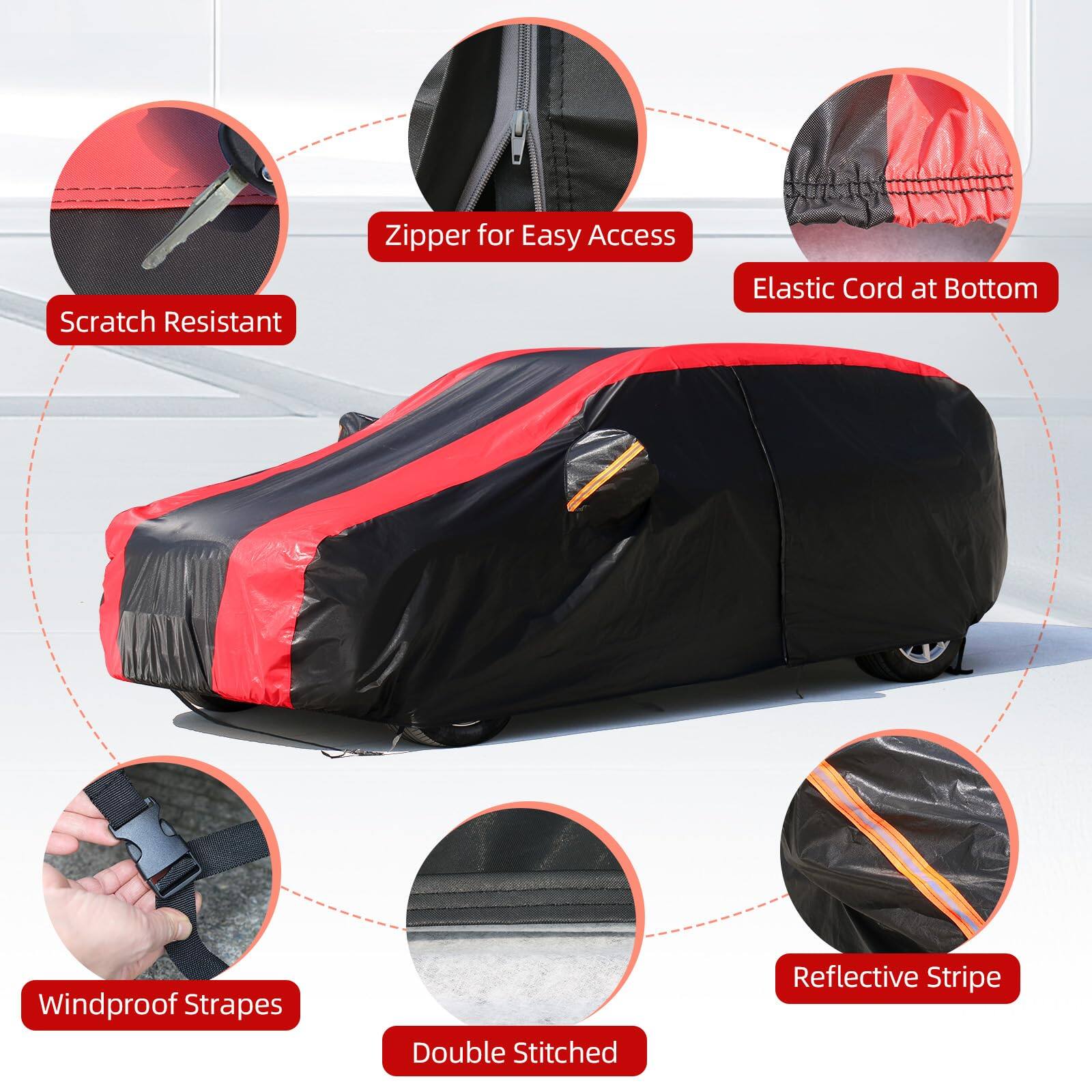 Dazzling Pops 6 layer Car Cover Waterproof All Weather Automobiles ...