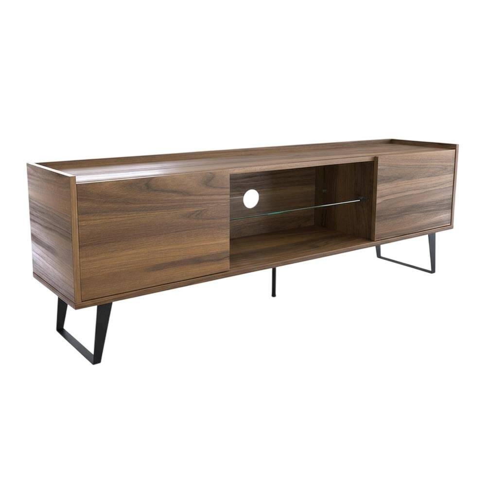 FurniFact Walnut TV Stand, 65 80 Inch Flat Screen Televisions in ...