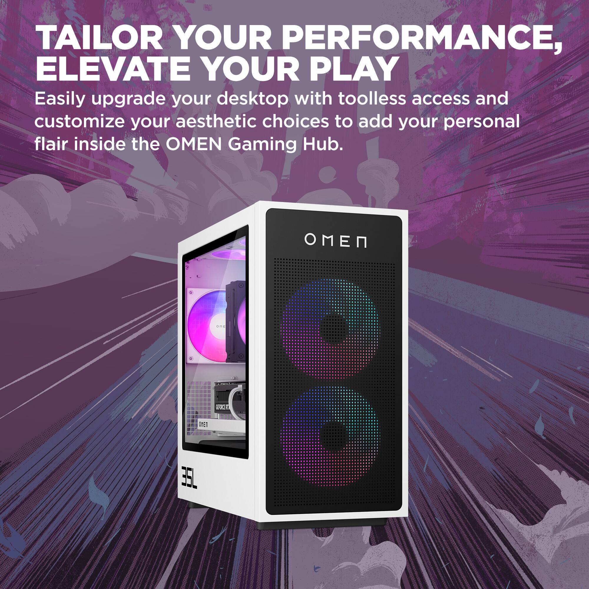 HP OMEN 35L Gaming Desktop AMD Ryzen 7 8700G 16GB DDR5 Memory NVIDIA ...