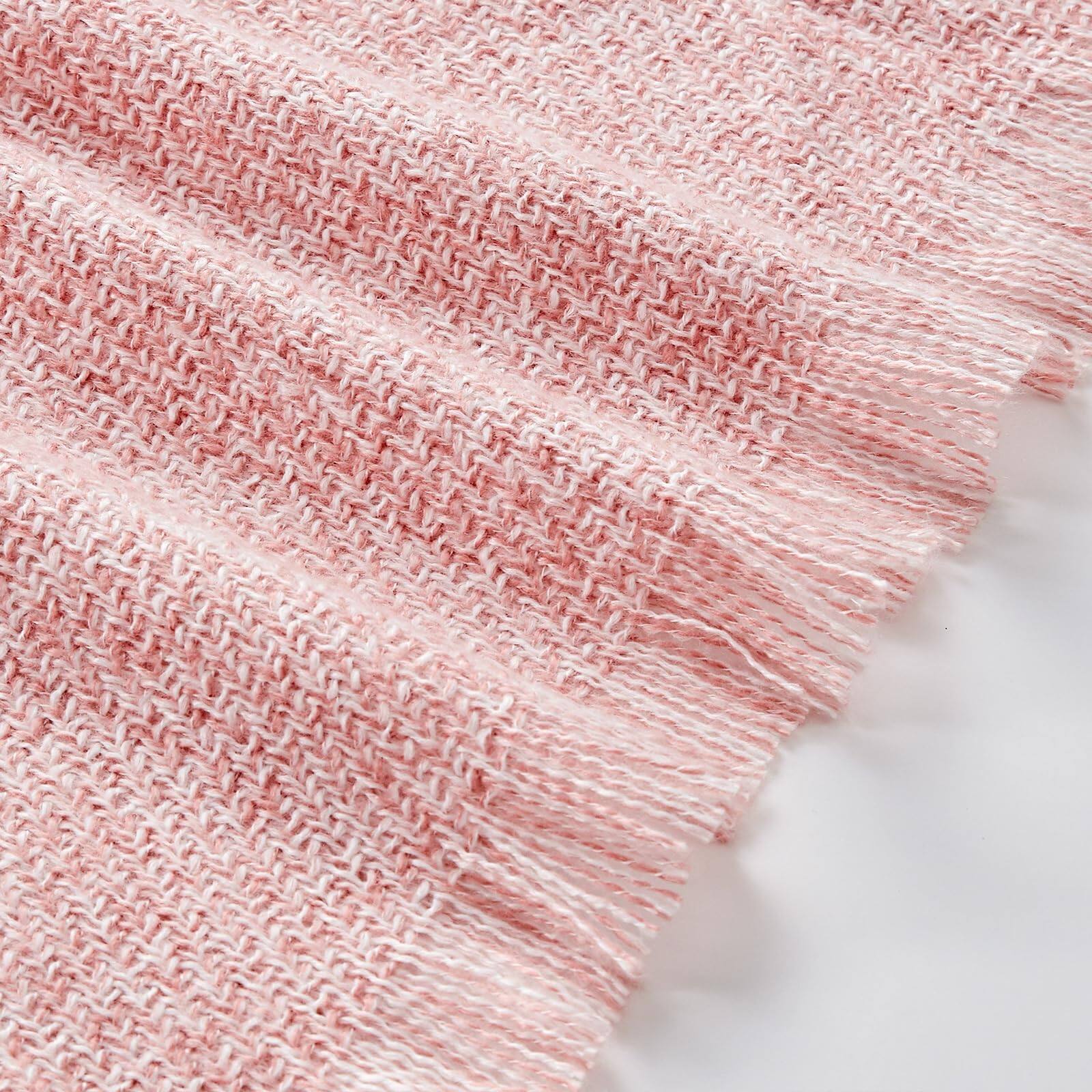 Dapper Styles Faux Cashmere Fringe Throw Blanket Decorative Lightweight ...
