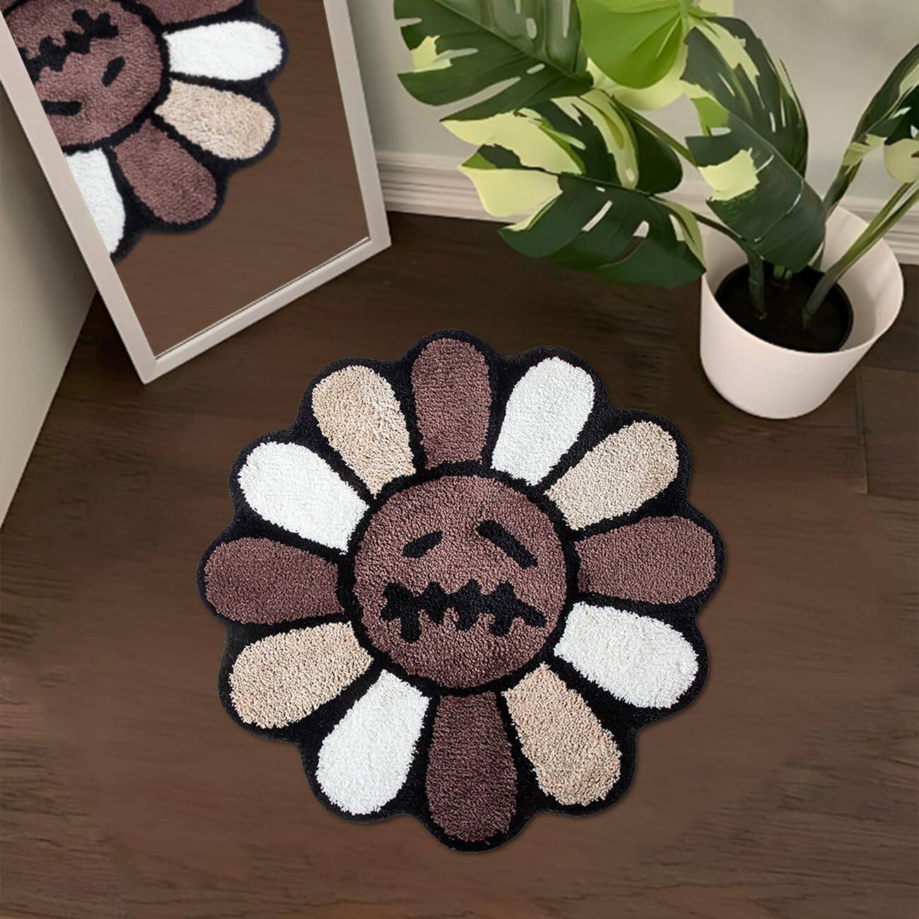 Fabibe Trippy Happy Face Rug Cool Gothic Bathroom Rugs Goth Ghost Smile ...