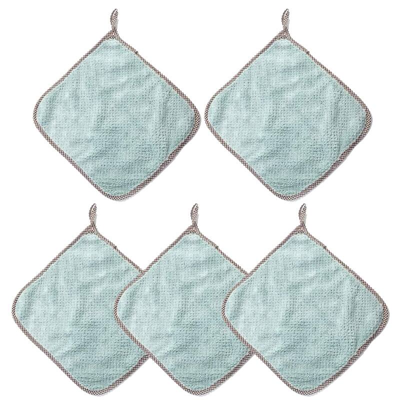 Auledio 5Pc Microfiber Kitchen Dish Cloth,Absorbent Cleaning Cloth Non ...