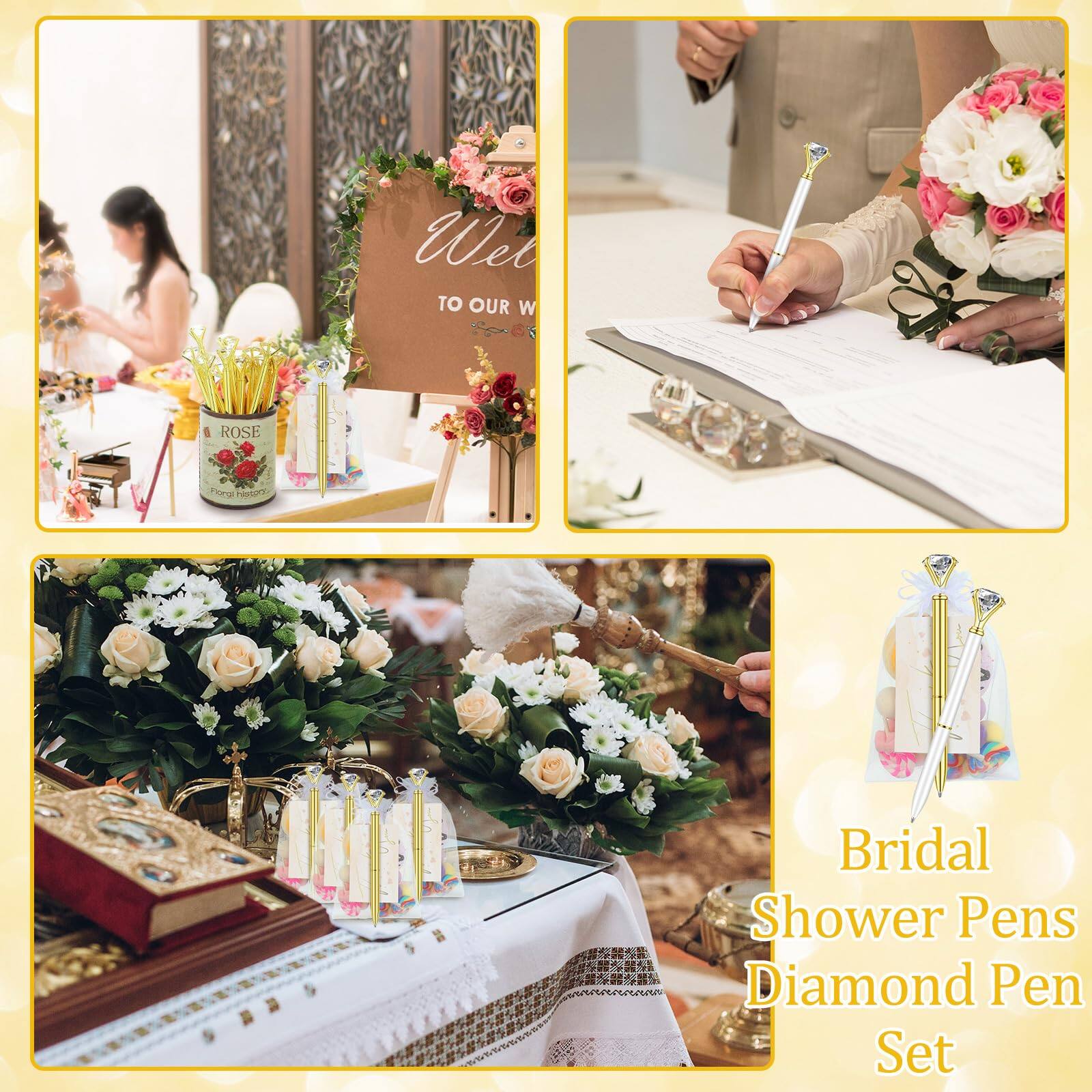 Paradigms Interiors 91 Bridal Shower Pens Set 31 Wedding Crystal 30 ...