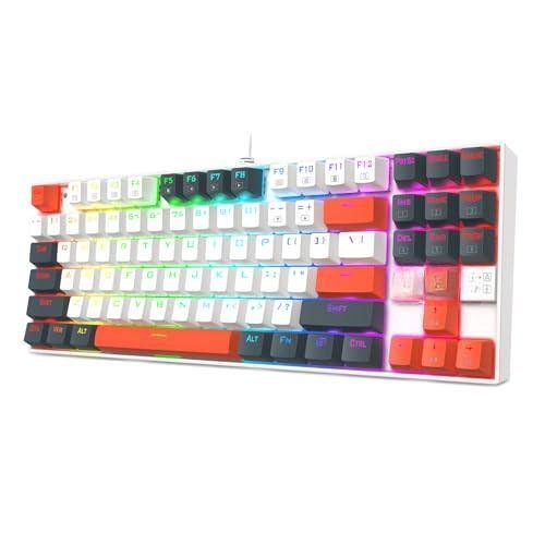 Pacoar Cade K552 Mechanical Gaming 87 key Compact Led With Red Switches ...