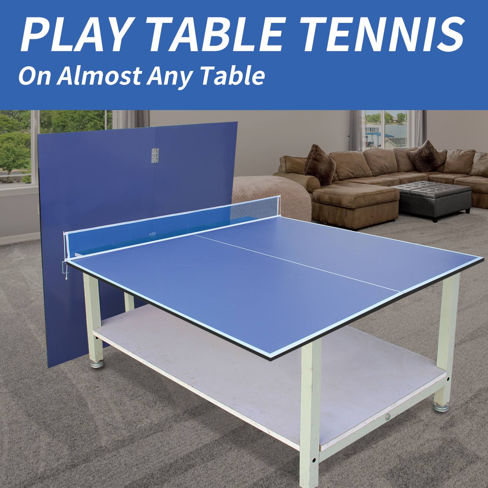 APRILSOUL Mid Size Ping Pong Conversion Top Foldable Portable Table ...