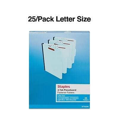 Staples 60% Recycled Pressboard Classification Folder, 1" Expansion ...