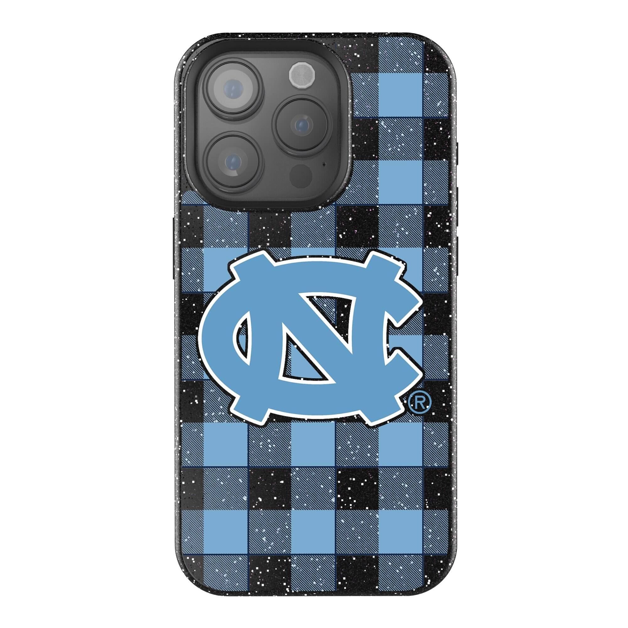 Keyscaper NCAA North Carolina Tar Heels Plaid Bling iPhone Case 16 Plus ...