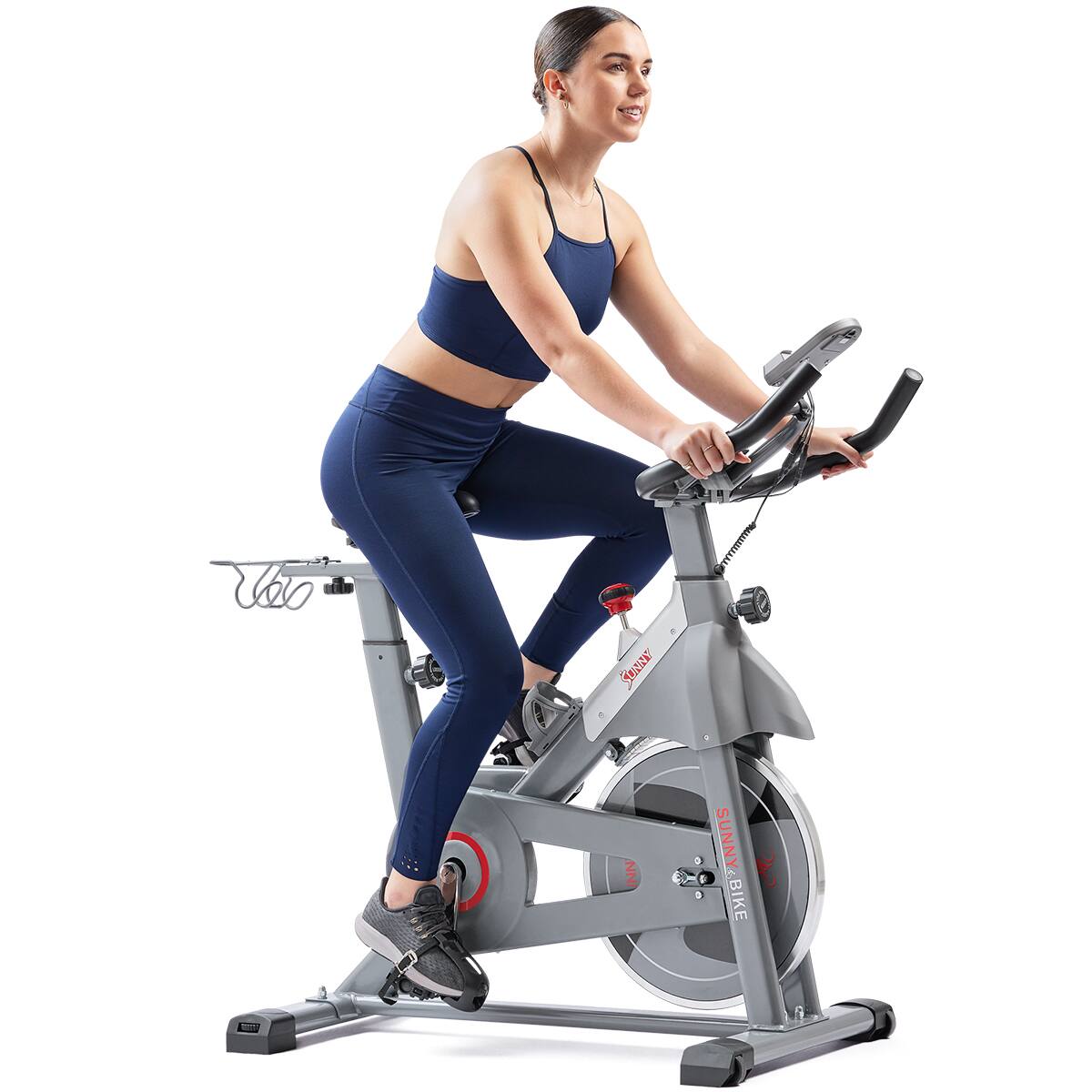 Sunny Health & Fitness Smart Magnetic Belt Drive Indoor Cycling Exercise Bike Grey SF-B123033 ...