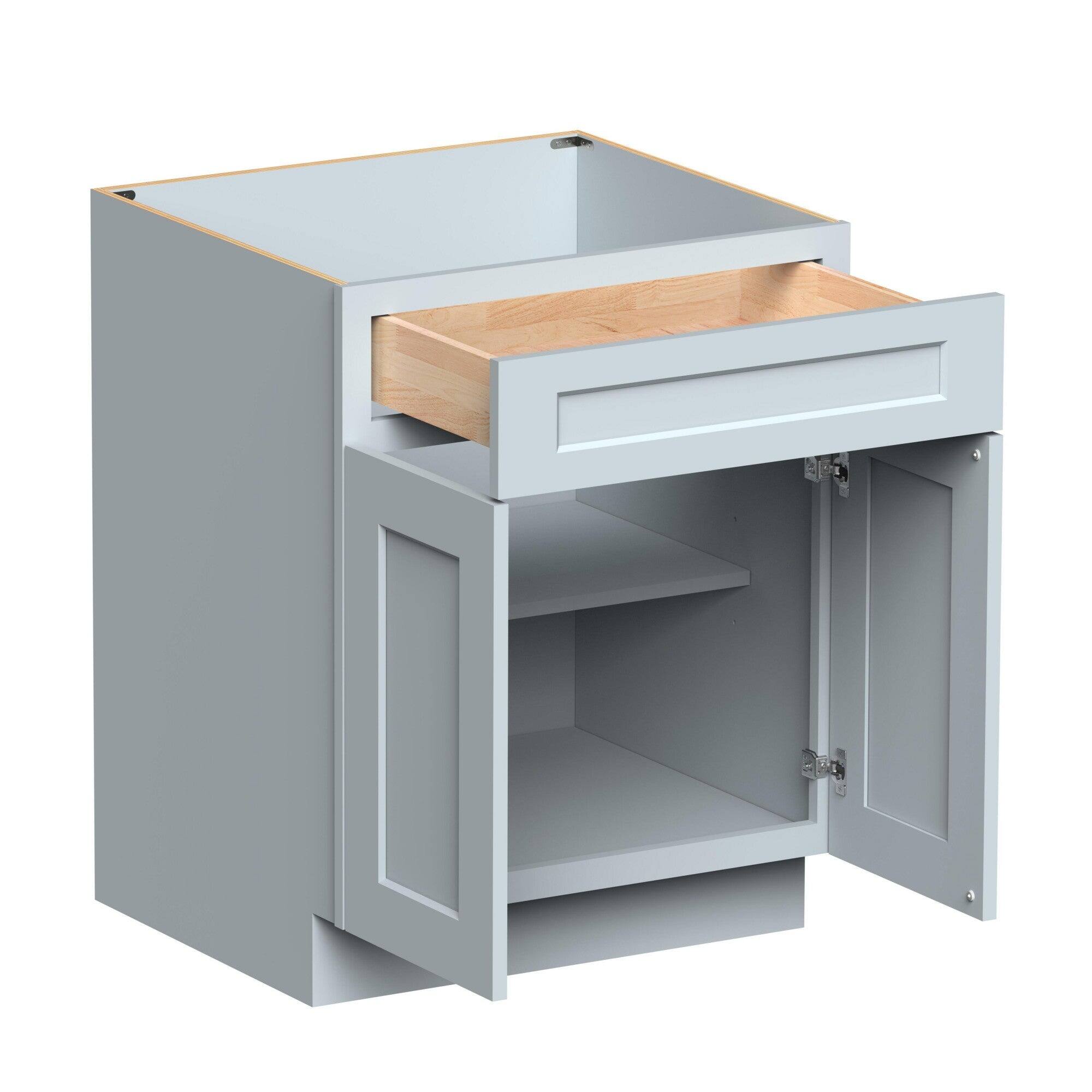 Boyel Living 27in.W BASE CABINET Fully assembled Cabinet With One Rubberwood Drawer and Two MDF ...