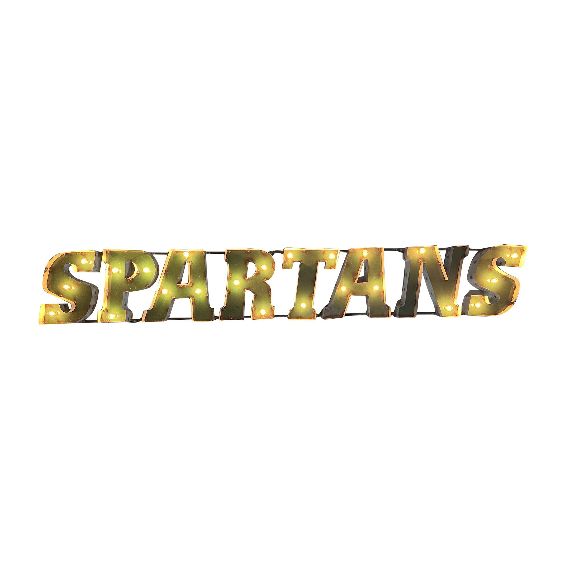 Imperial Michigan State Spartans Logo Lighted Recycled Metal Sign ...