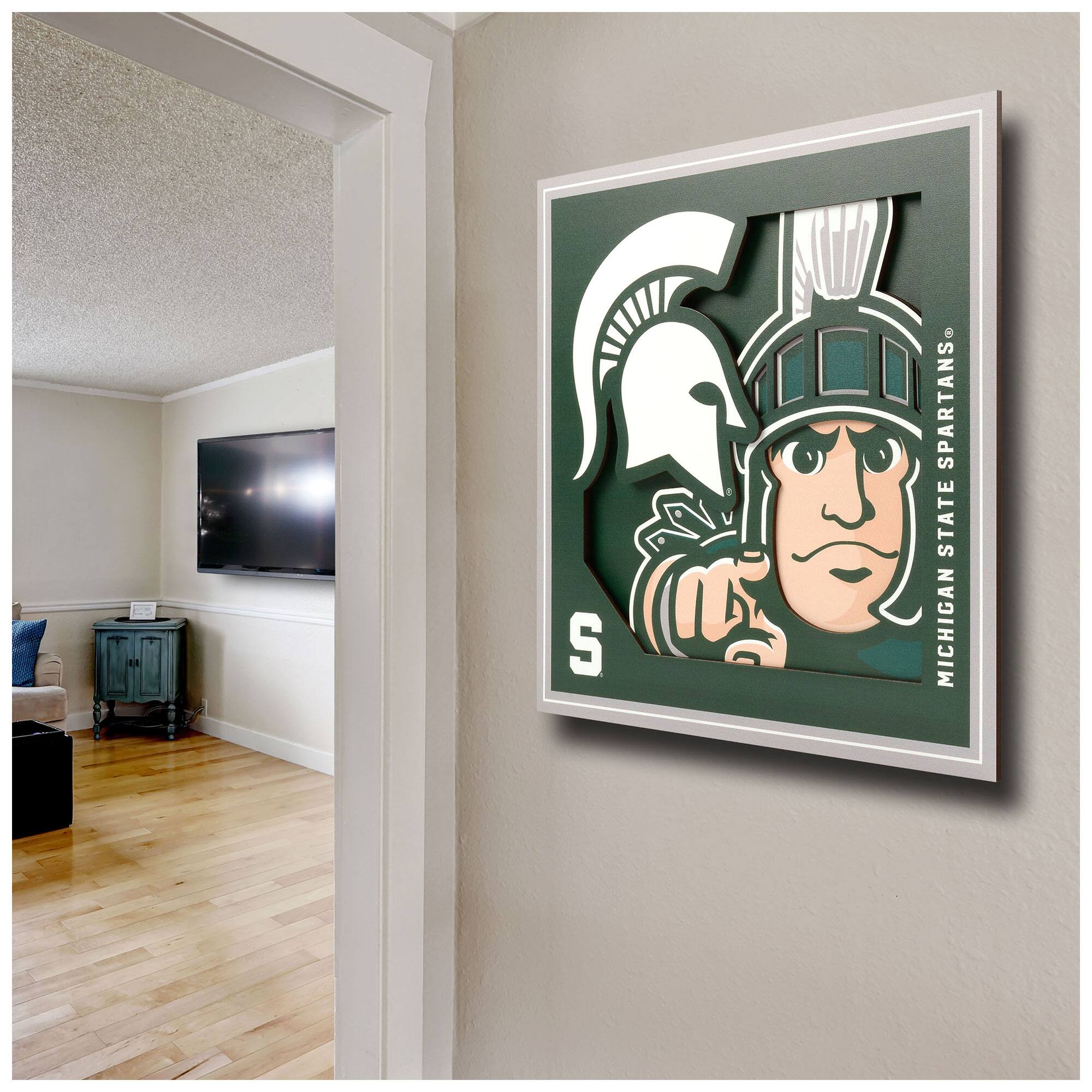 YouTheFan Michigan State Spartans 12'' x 12'' 3D Logo Wall Art ...