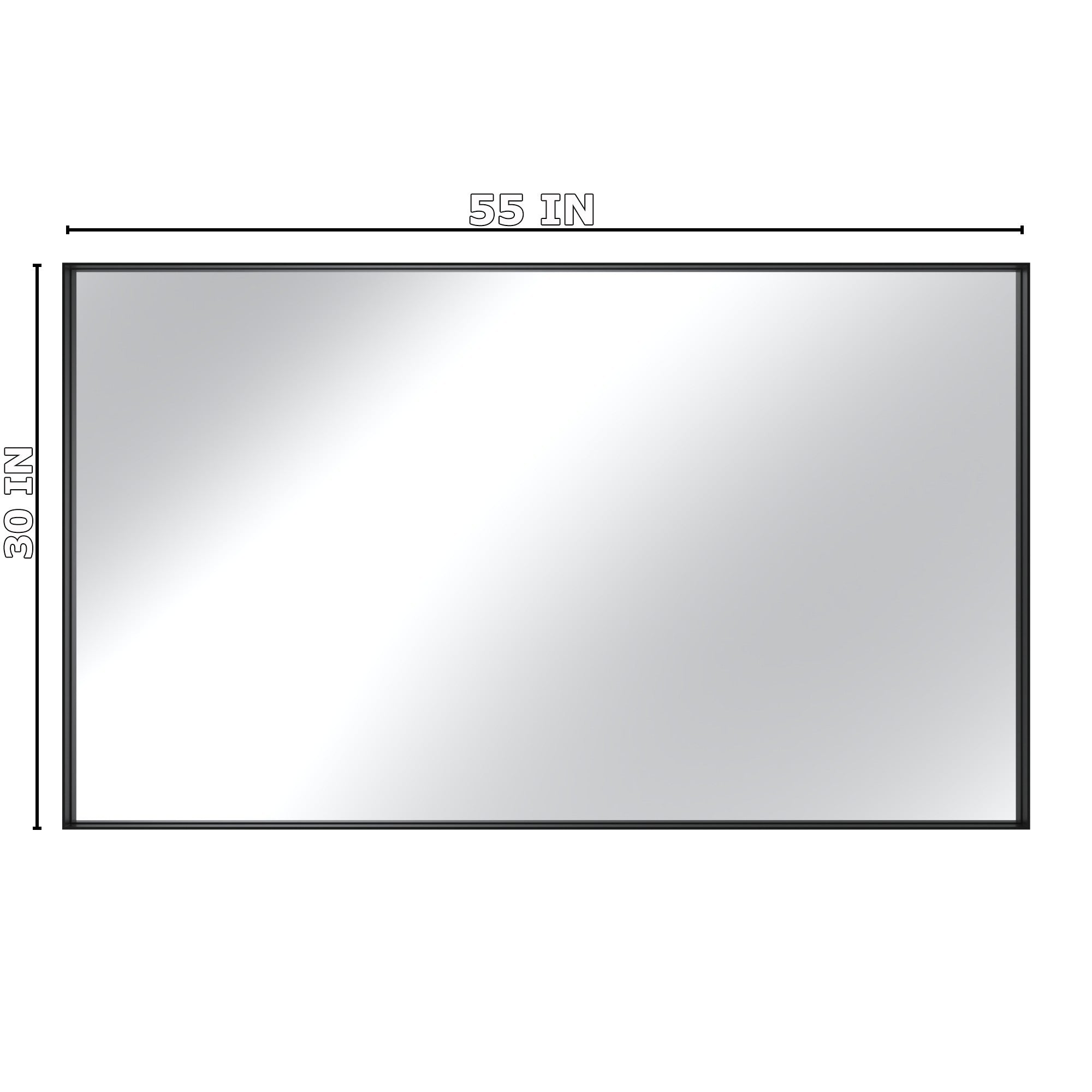 Boyel Living 55 x 30 in Rectangle Square Right Angle Mirror with Matte ...