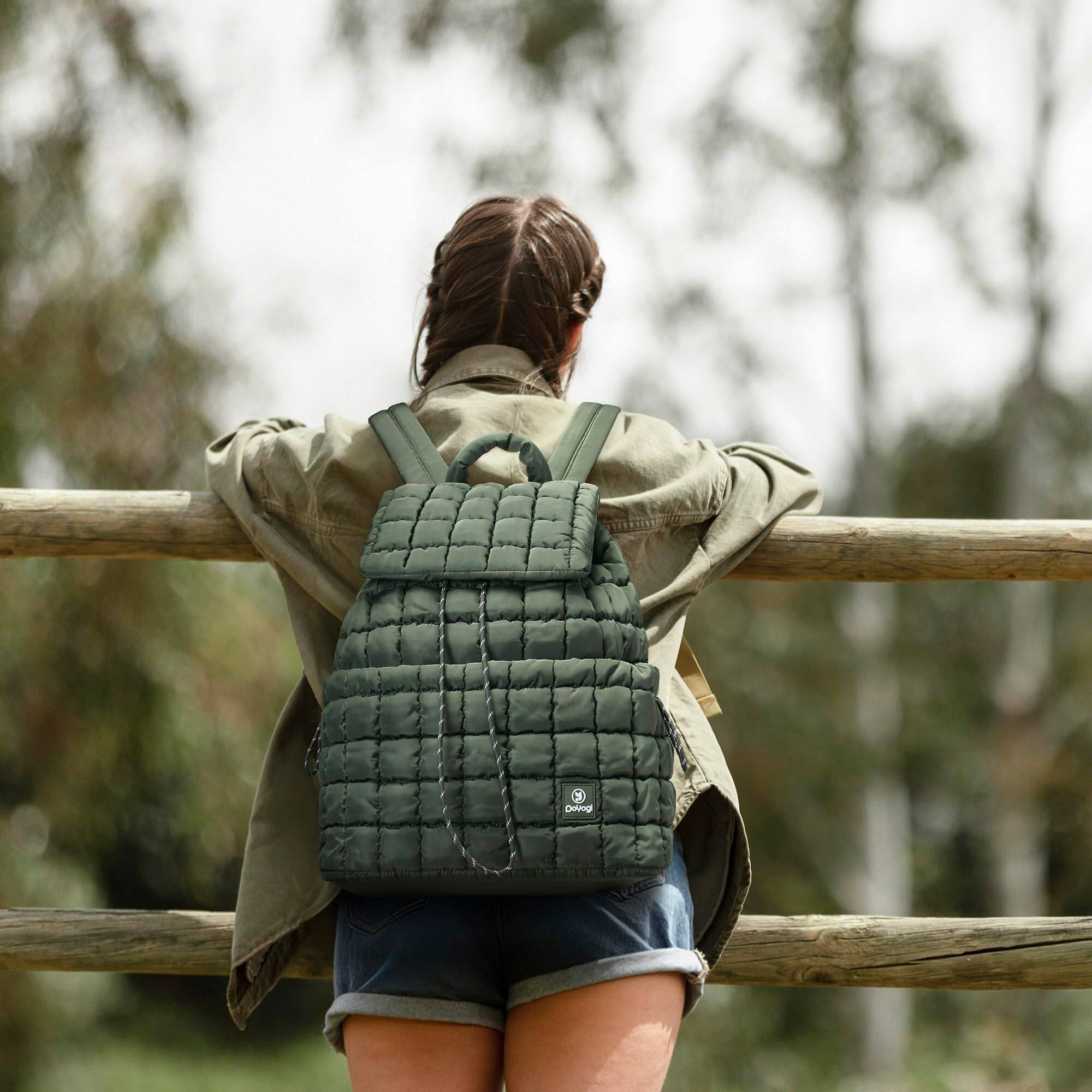 Cozy Serene Quilted Backpack For Women Lightweight Travel Gym Bag Hiker ...