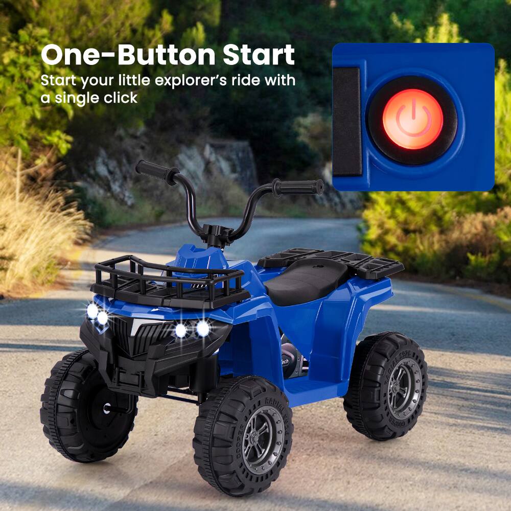 SlickBlue 6V Kids Ride On Electric ATV with LED Headlights and MP3 ...