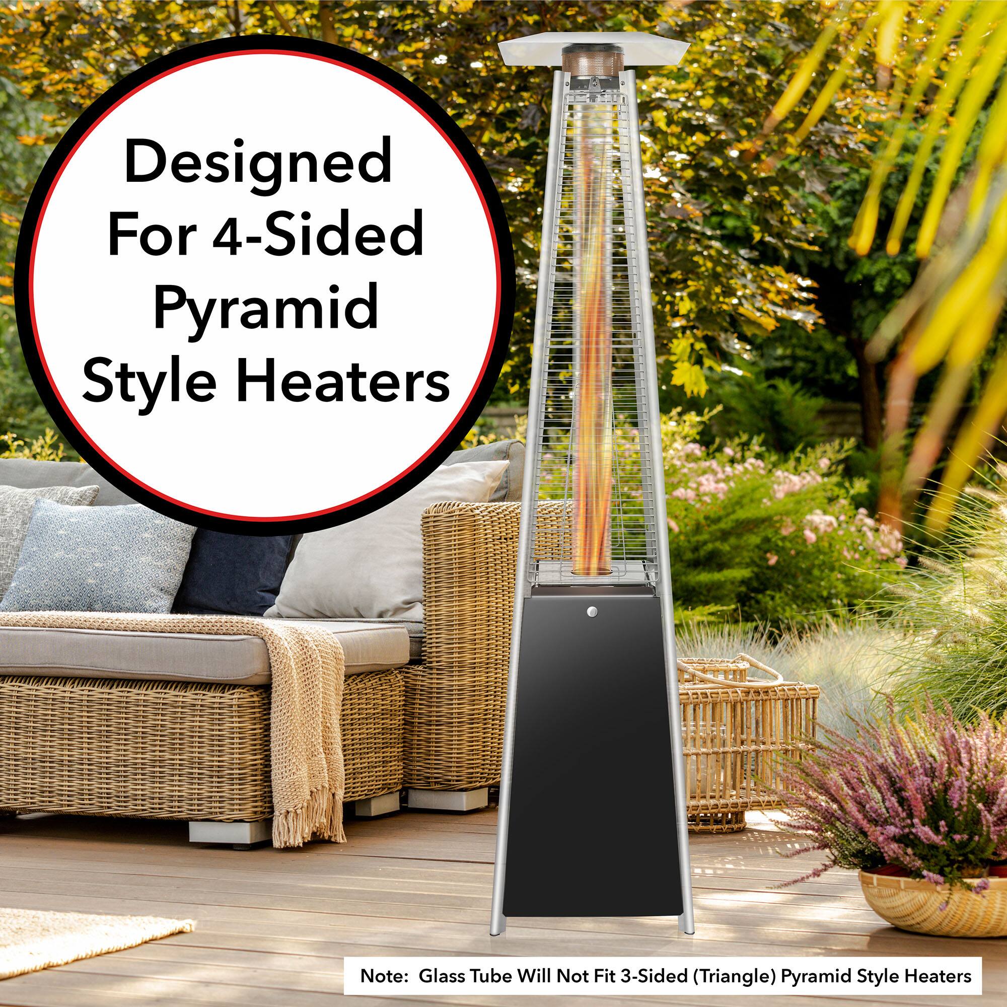 Casafield 49 in Tall Glass Replacement Tube for 4 Sided Pyramid Patio ...