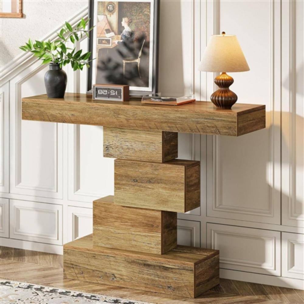 Hivvago Modern Farmhouse 42 inch Entryway Accent Sofa Table Wood Finish ...