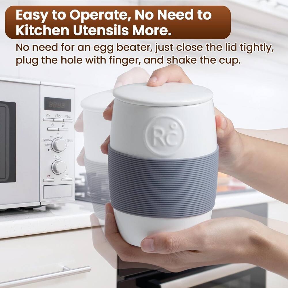 ACJPR Ceramic Microwave Egg Cooker – Quick Scramble, 4 Eggs, Food Safe ...