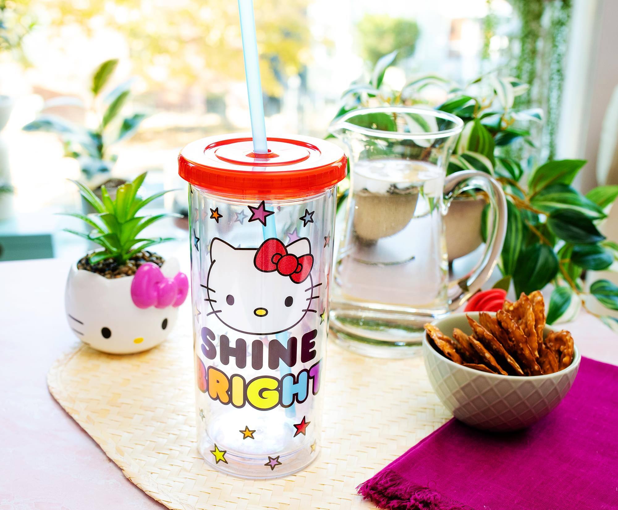 Silver Buffalo Sanrio Hello Kitty Shine Bright Carnival Cup With Lid ...