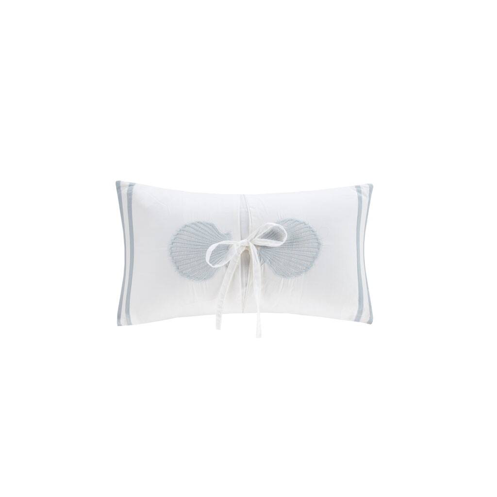 Gracie Mills Ramos Coastal Embroidered Oblong Pillow White A807-03HH - Best Buy