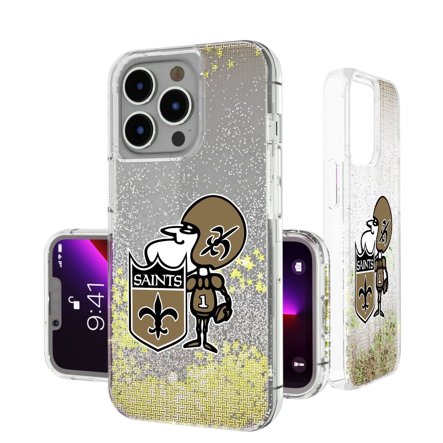 Keyscaper NFL New Orleans Saints Linen Logo iPhone Glitter Case 16 Pro ...