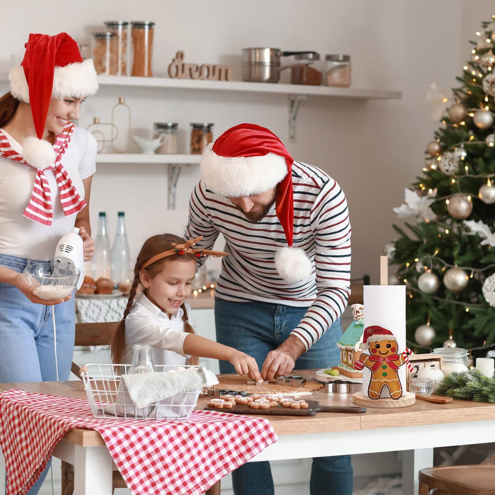 Paradigms Interiors Christmas Paper Towel Holder Wooden Gingerbread ...