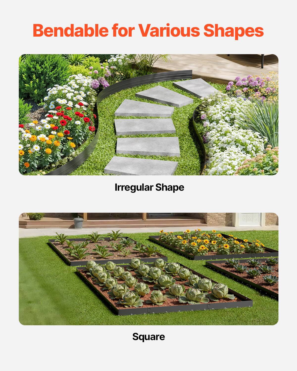 VEVOR Metal Landscape Edging, 10 Packs 60 in Rust Resistant Aluminum ...