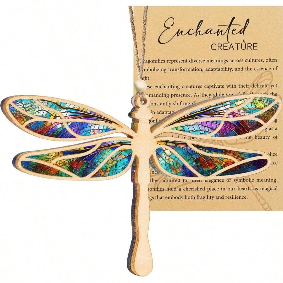 Live At Space Dragonfly Gifts Women Suncatcher Decor Fly Stained Glass ...