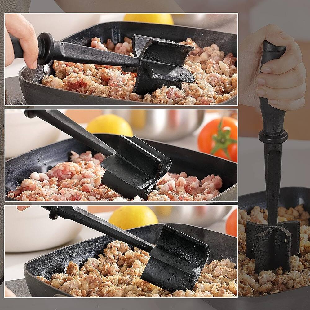 PARKER SLATER Meat Chopper Masher – 5 Blade Nylon Ground Beef ...
