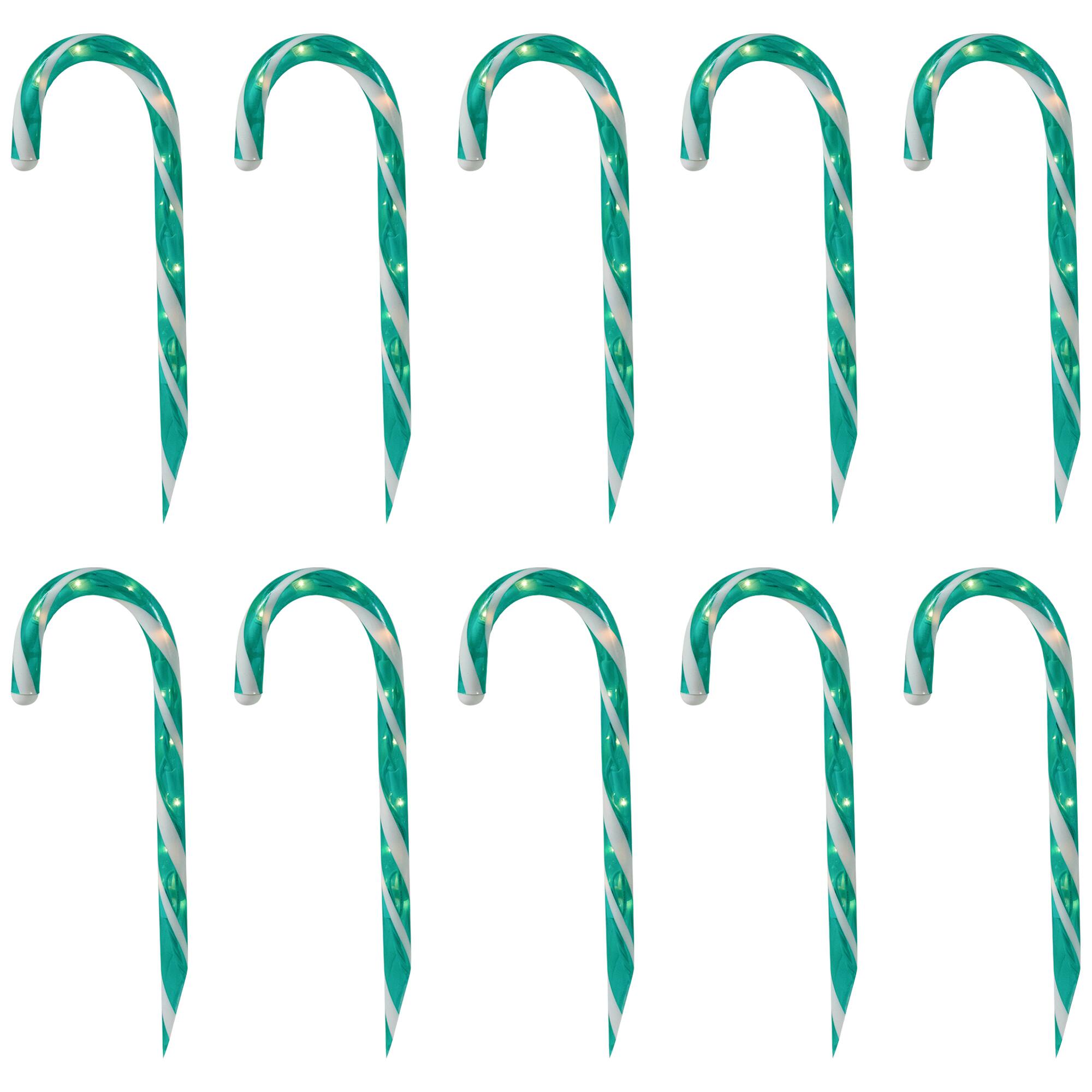 Northlight Lighted Outdoor Candy Cane Christmas Pathway Markers 12" Set ...