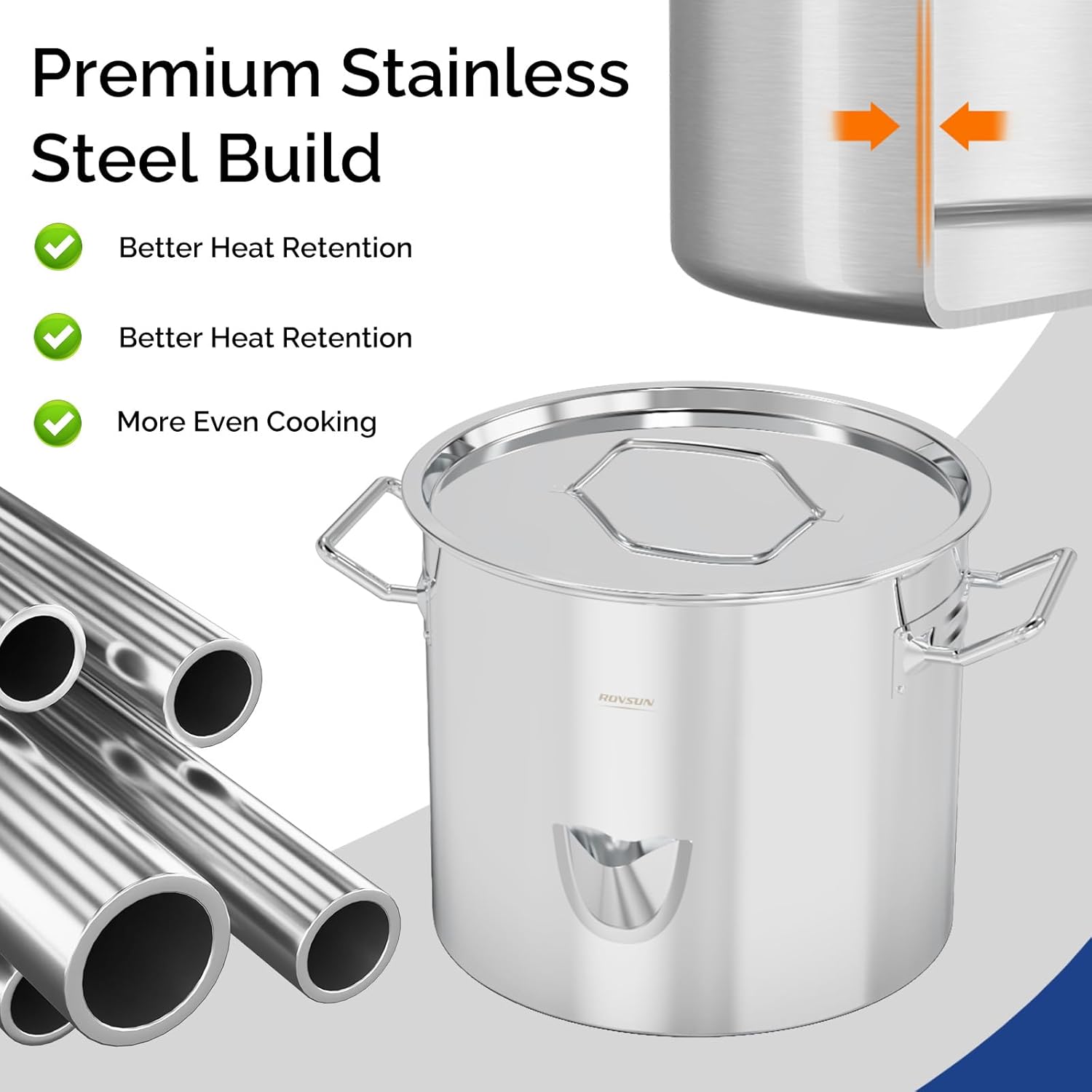 Winado 24QT Stainless Steel Steamer Pot with Spout & Divider for ...