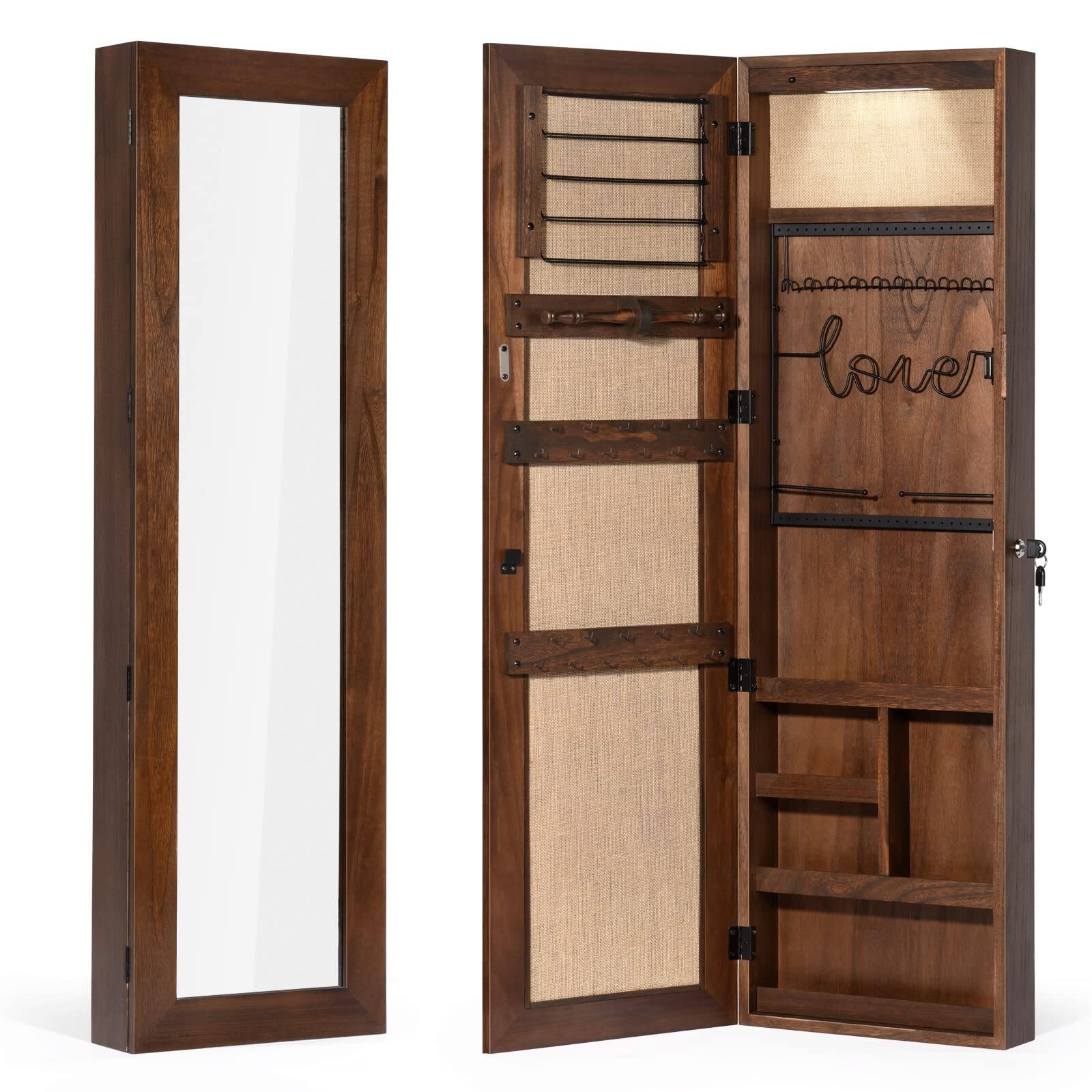 Reds Spade Armoire Cabinet Solid Wood Organizer With Full Length Mirror ...
