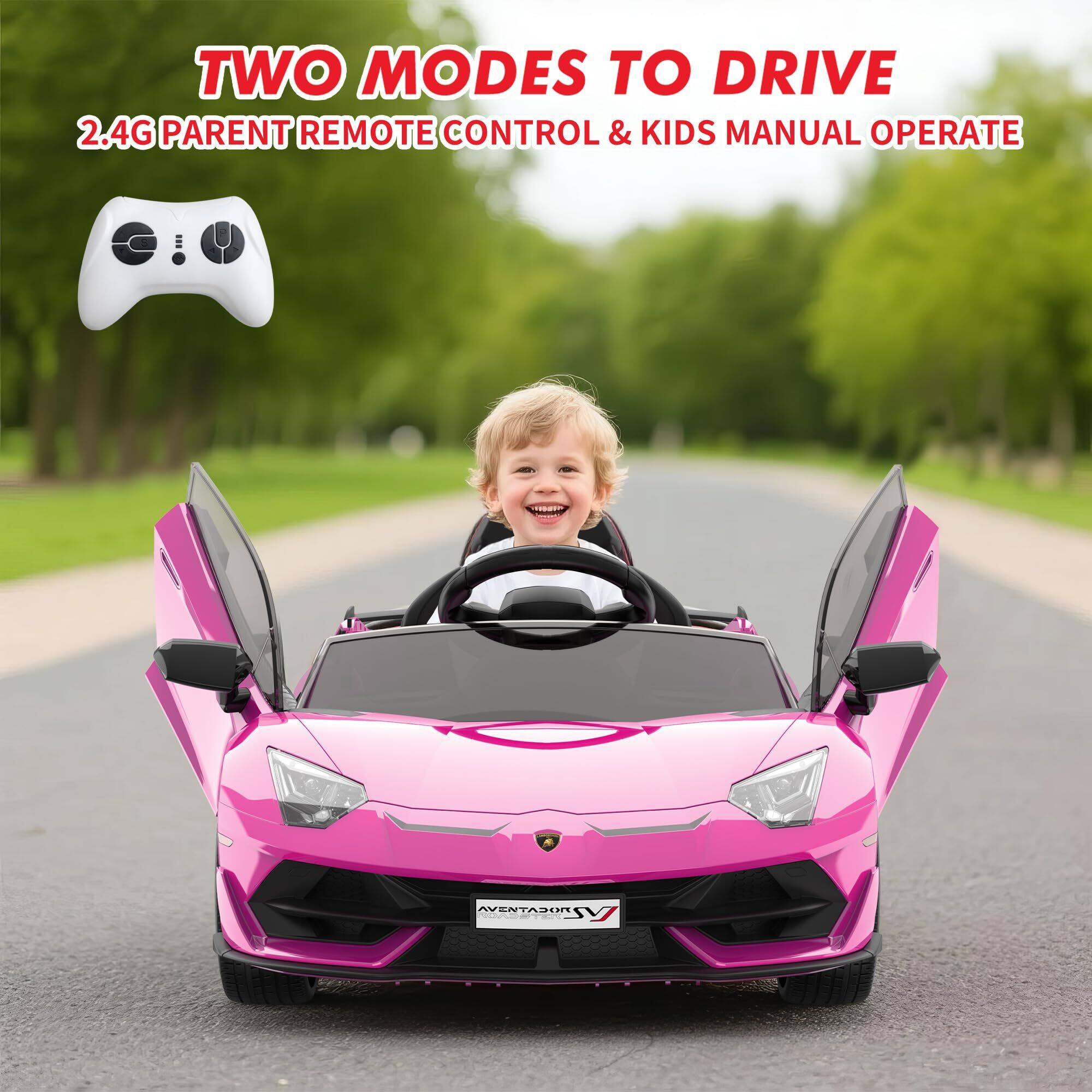 Acekool 12V Lamborghini Kids Electric Sports Car, Remote Control ...