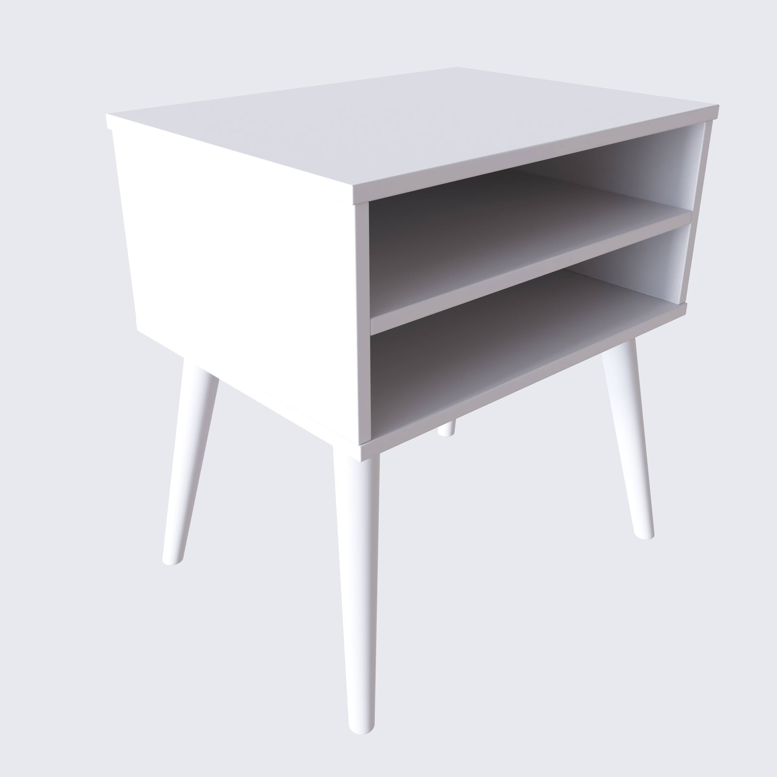 Boyd Sleep Ragusa Mid Century Modern Two Shelf Nightstand, Low Profile ...