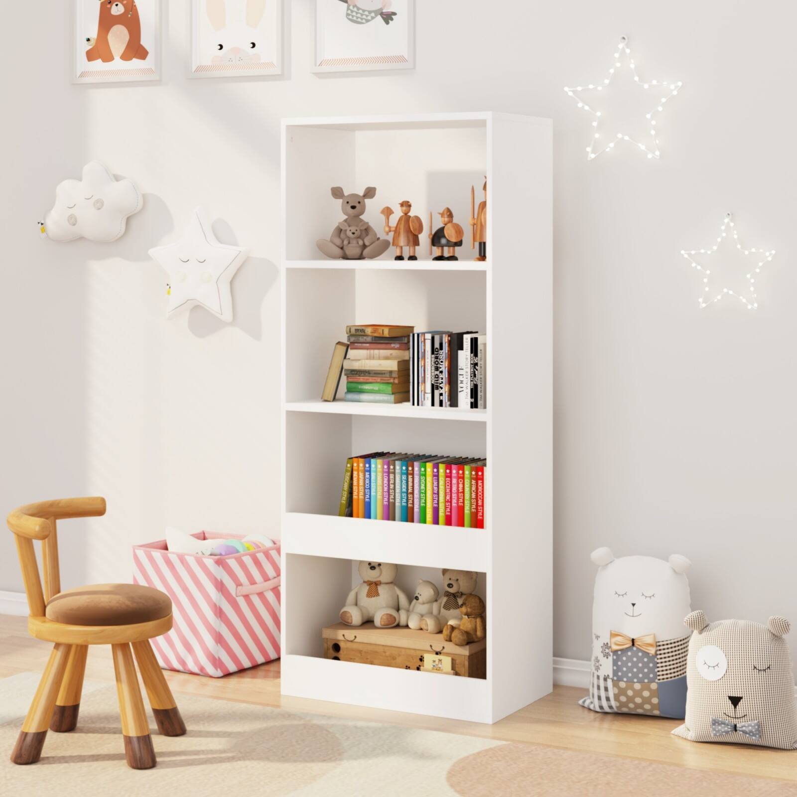 Ecooso Kids Bookshelf, 4 Tier Bookcase, Book Organizer, toy Storage ...