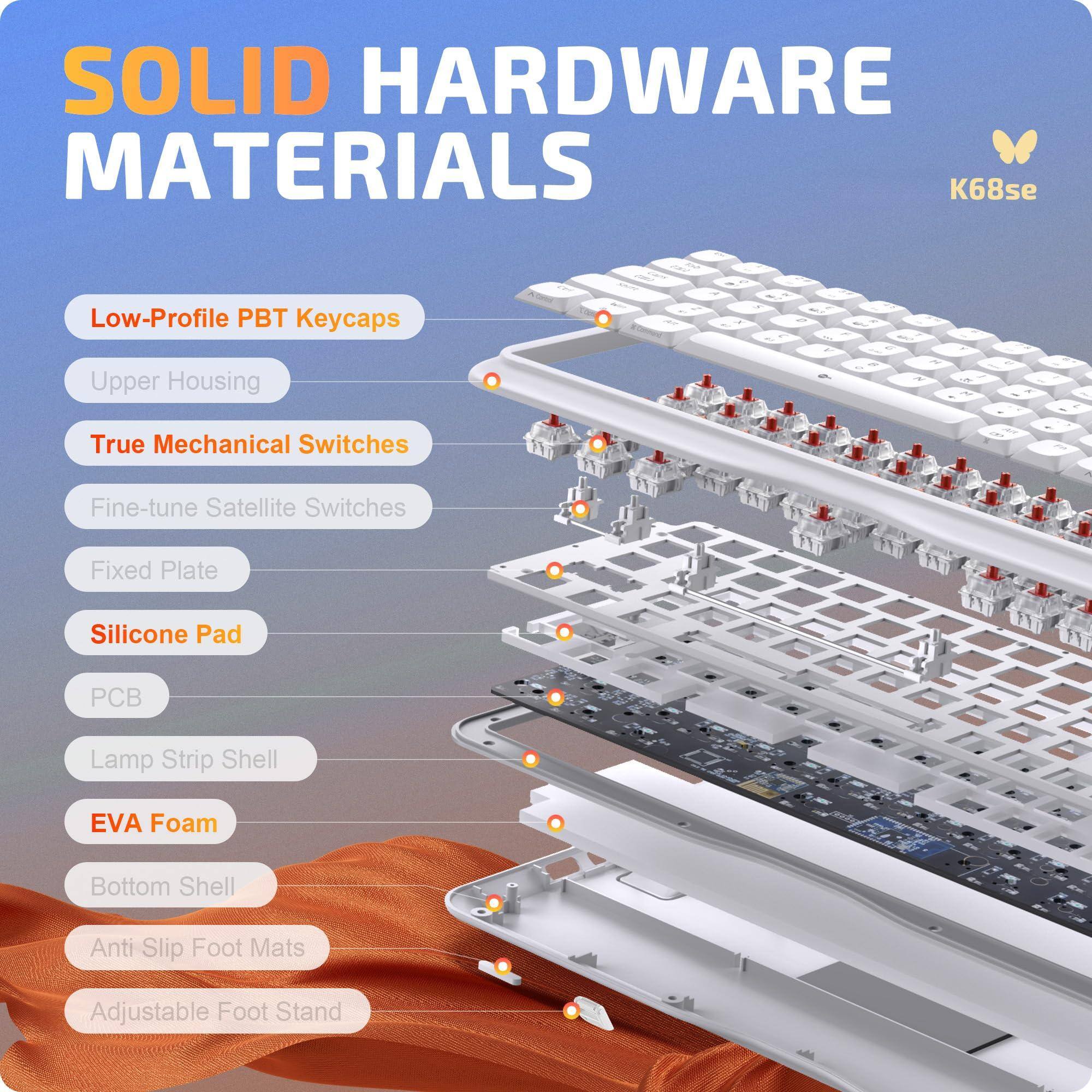 Live At Space K68se Gaming Mechanical 60 Percent Rgb With Red Linear ...