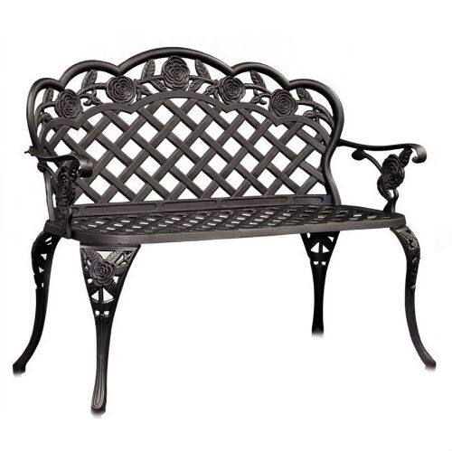 Hivvago Cast Aluminum Outdoor Garden Bench Antique Copper BC22951851 ...